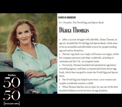 Forbes 50 Women Over 50: Diana Thomas Pioneering Reproductive Innovation | The World Egg and ...