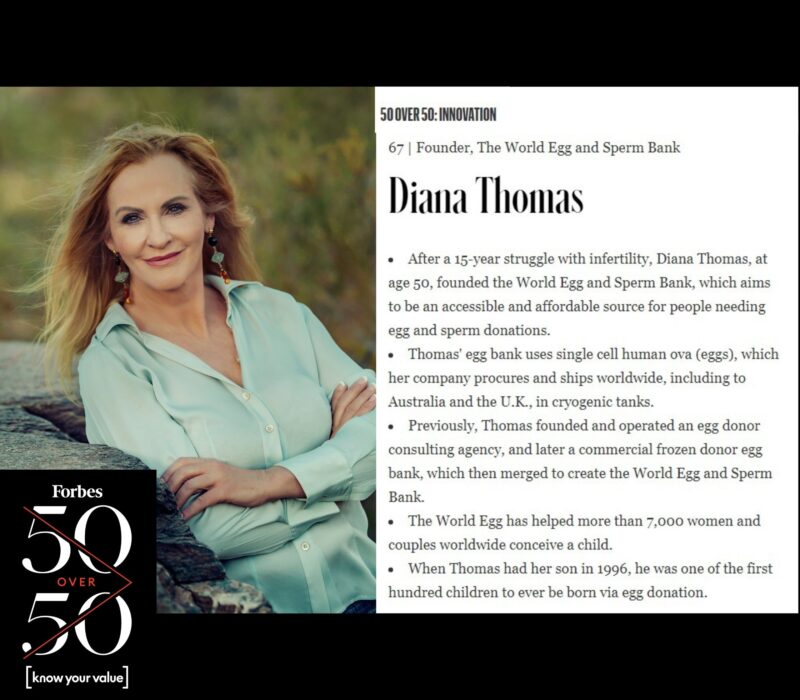 Forbes 50 Women Over 50: Diana Thomas Pioneering Reproductive Innovation | The World Egg and ...